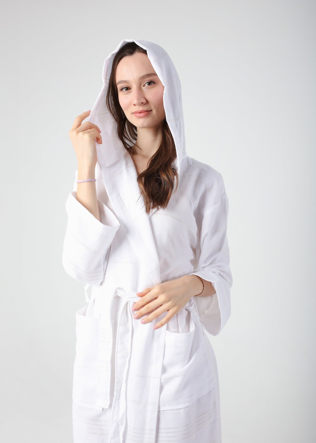 Personalized White Lightweight Robes for Women, Kimonorobe, Custom Robe ...