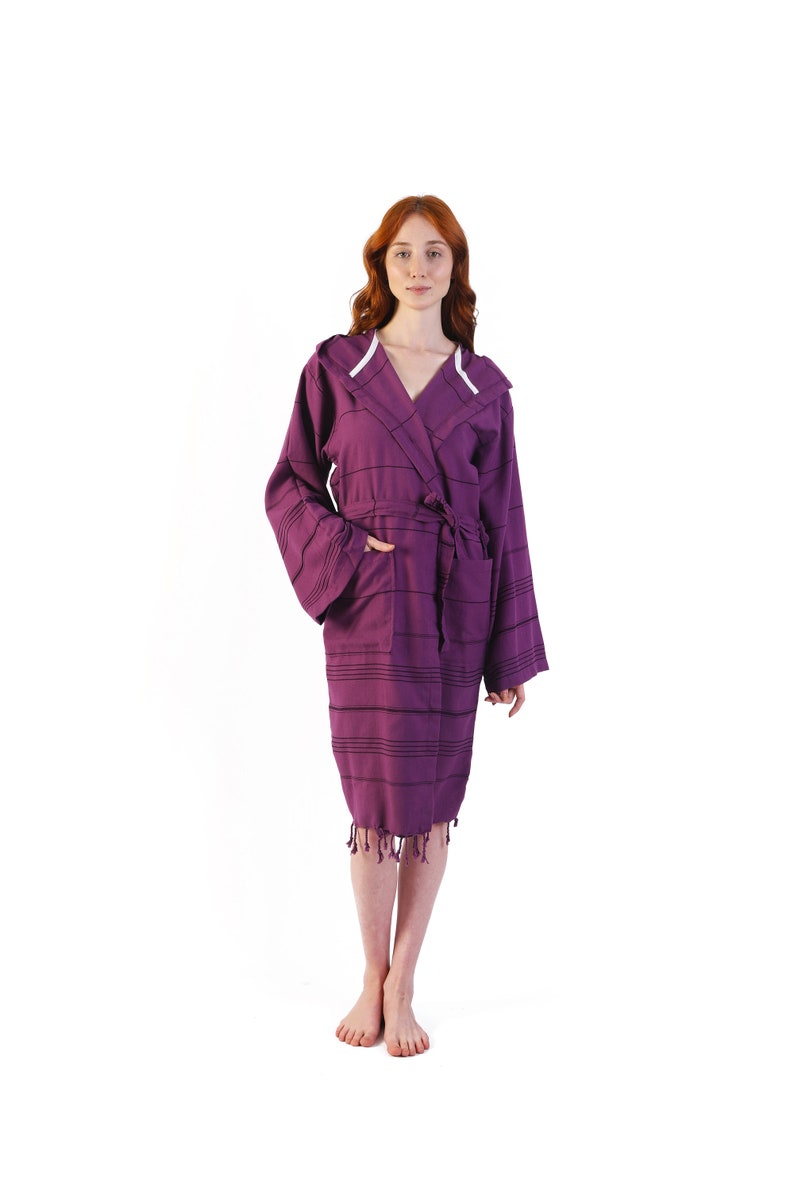 Turkish Cotton Robe, Lightweight Dressing Gown, Beach Pool Sauna Hot ...