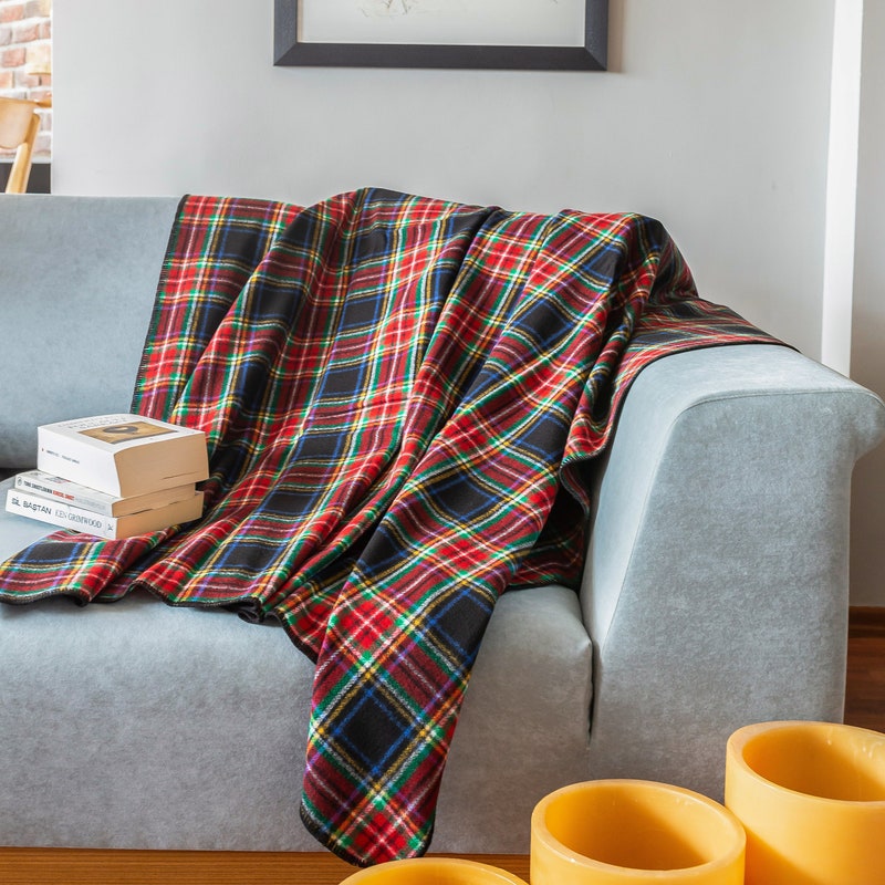 Plaid Throw Blanket - Etsy