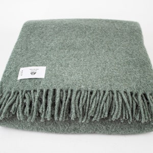 Dark Green New Wool Throw Blanket, Pure 100% Wool Blanket, Warm Cozy ...