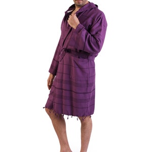 Royal Purple Turkish Cotton Men Robe, Personalized Beach Robe, Dressing ...