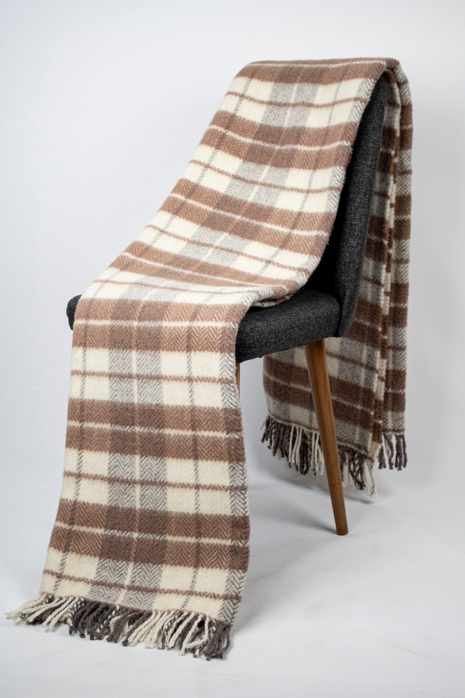 Brown Tartan Plaid Wool Blanket: Vintage Style Throw - Etsy