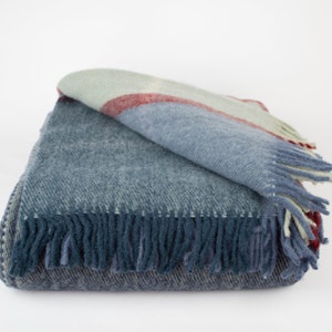 78.5''86.5'' Dark Blue Green Tartan Plaid Wool Blanket Queen, 100% Wool ...