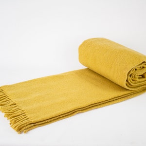 Vintage Wool Blanket: Mustard Yellow Knit Throw (51'' X 67'') - Etsy