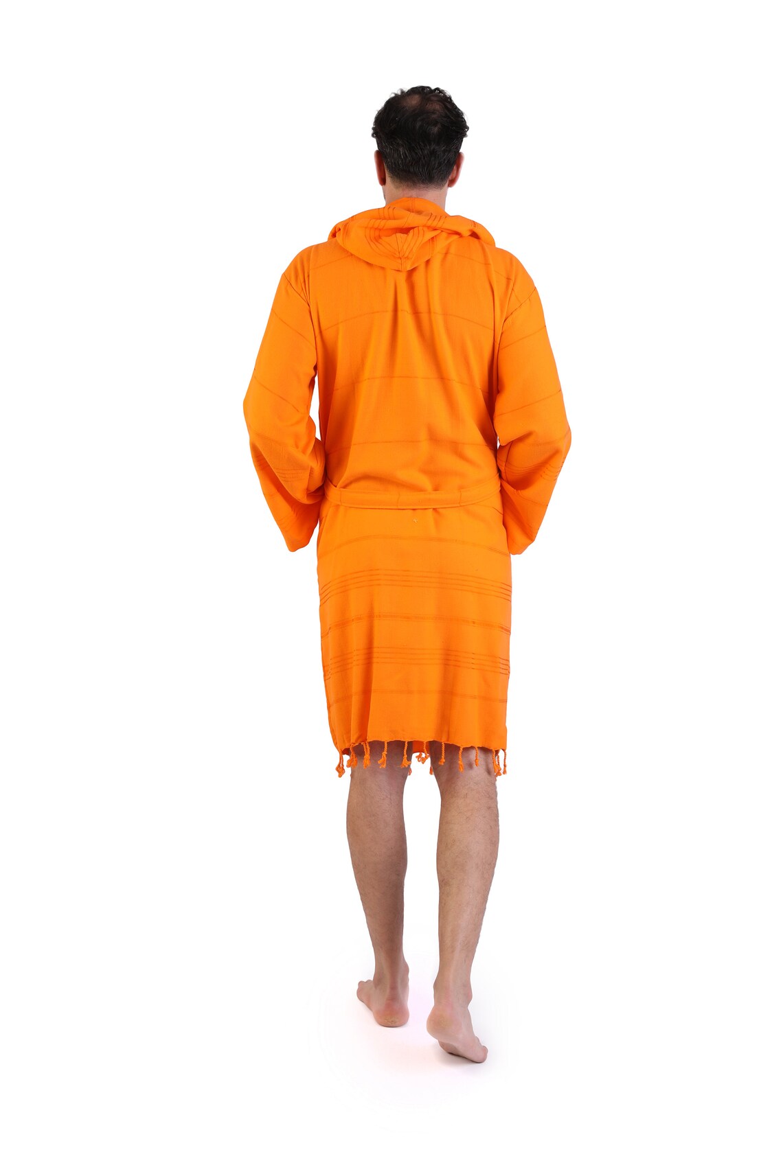 Orange Turkish Cotton Men Robe Personalized Cotton Beach - Etsy