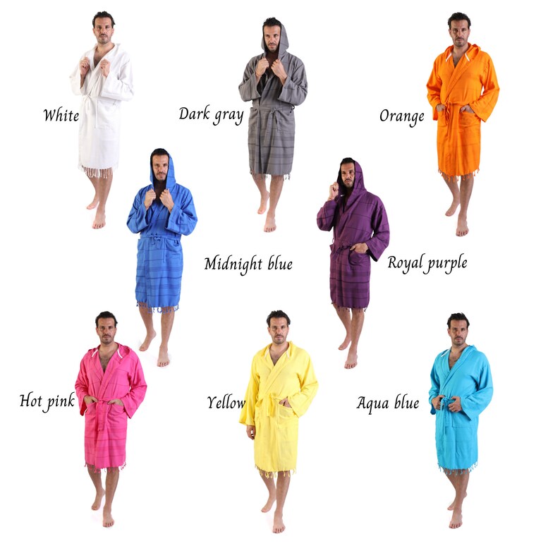 White Turkish Cotton Men Robe Personalized Cotton Beach Robe - Etsy