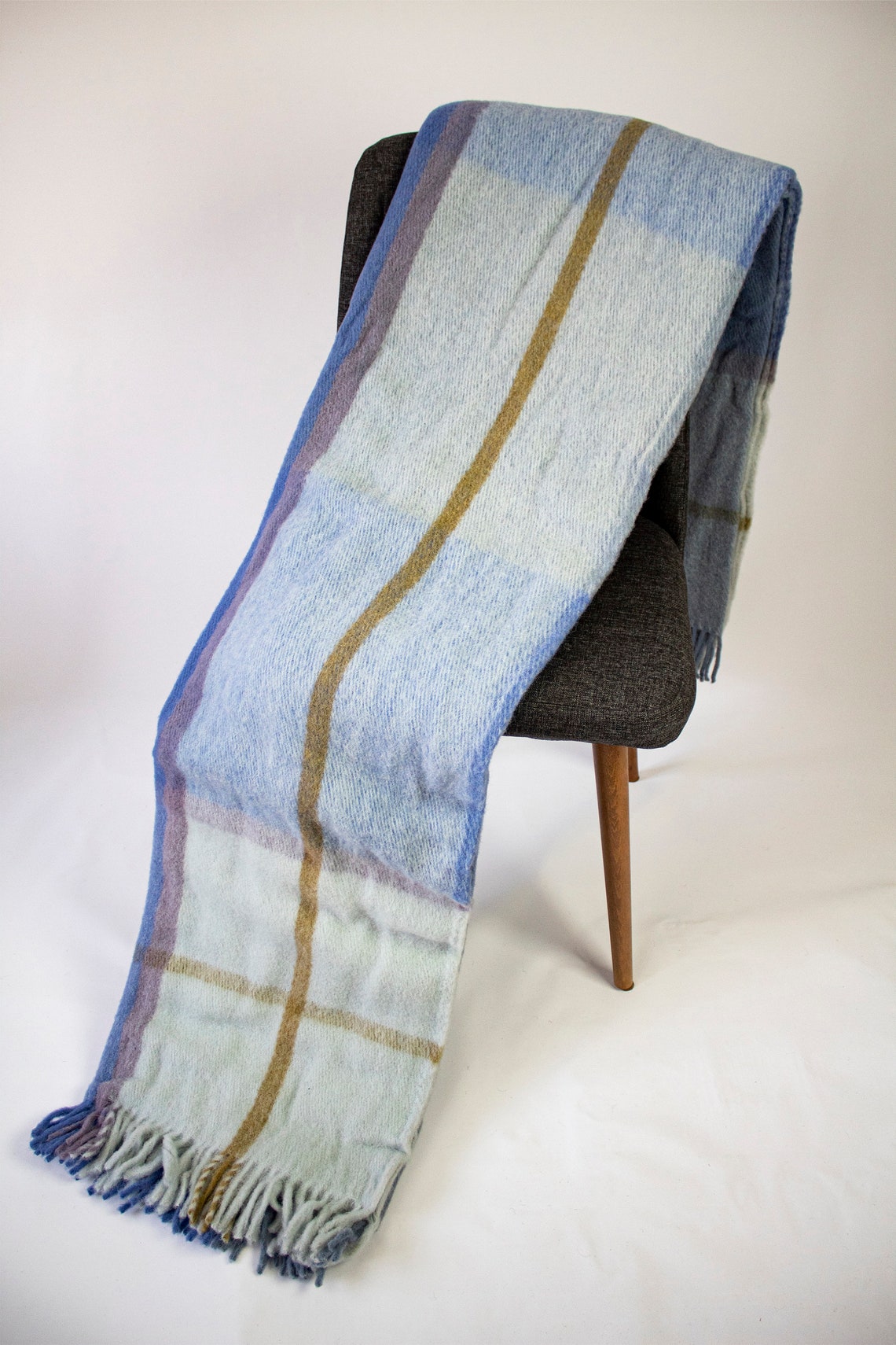Blue Tartan Plaid Wool Blanket Pure 100% Wool Blanket Warm - Etsy