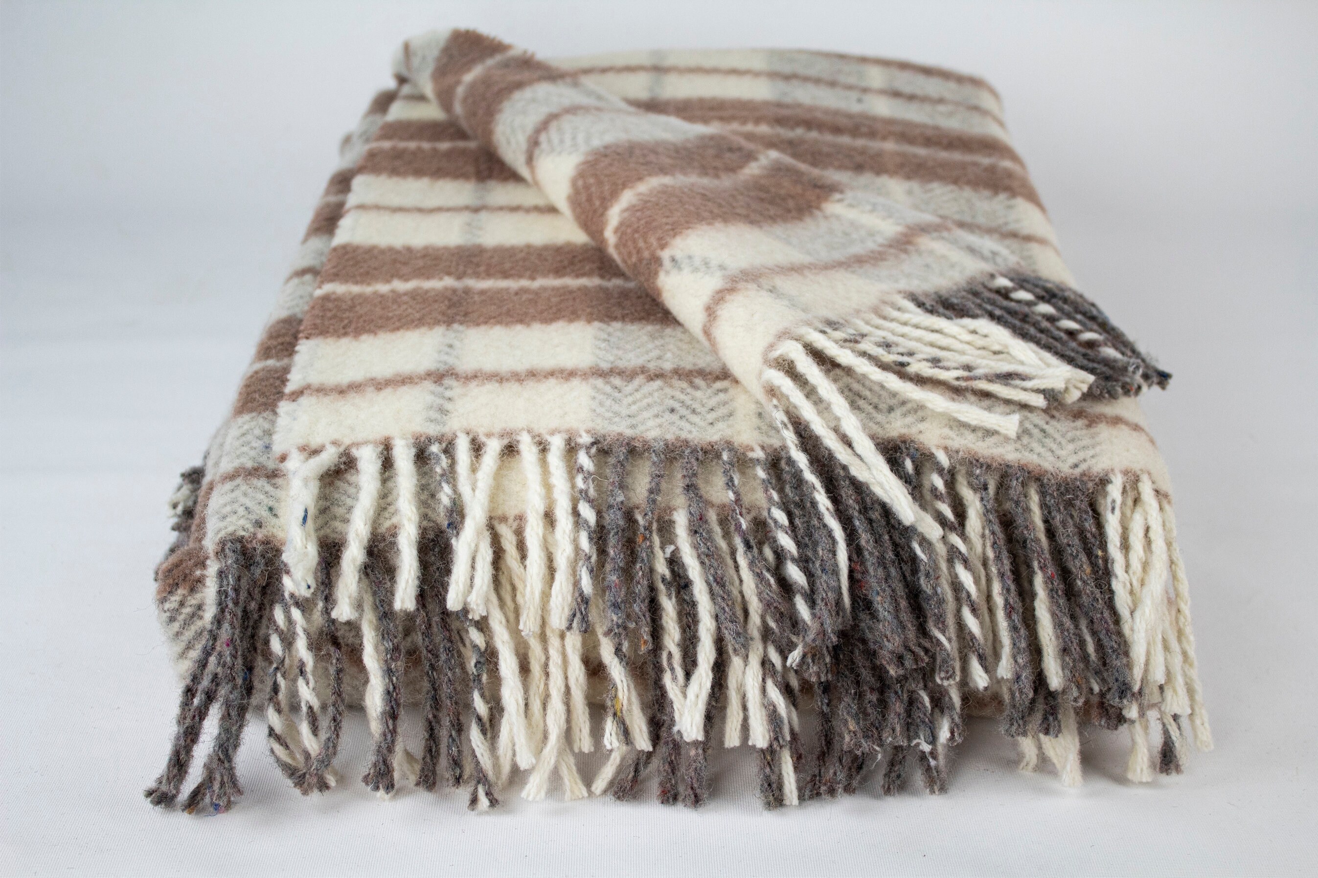 Brown Tartan Plaid Wool Blanket: Vintage Style Throw - Etsy