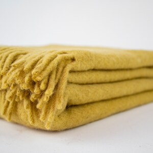 Vintage Wool Blanket: Mustard Yellow Knit Throw (51'' X 67'') - Etsy