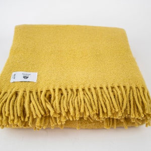 Vintage Wool Blanket: Mustard Yellow Knit Throw (51'' X 67'') - Etsy