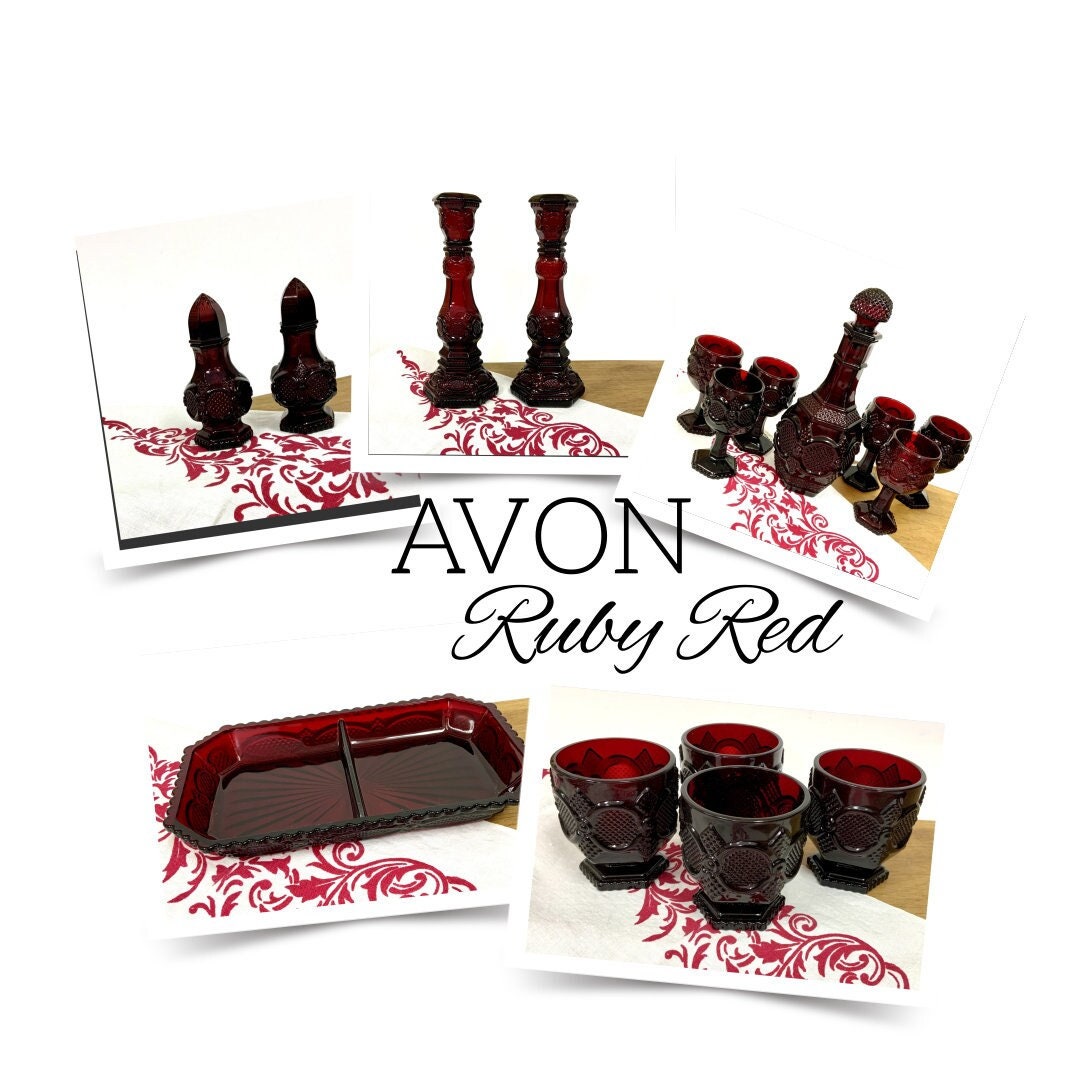 Vintage Avon Ruby Red Glassware, Cape Cod 1876 Pattern - Etsy