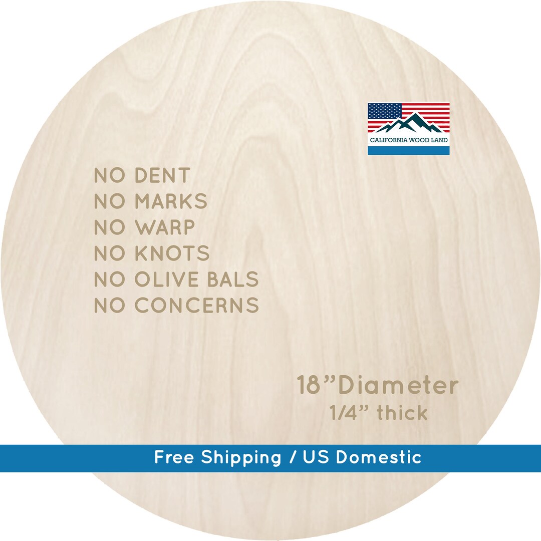 Premium 18” Baltic Birch Wood Rounds, 6mm 1/4" Unfinished Wood Circles ...
