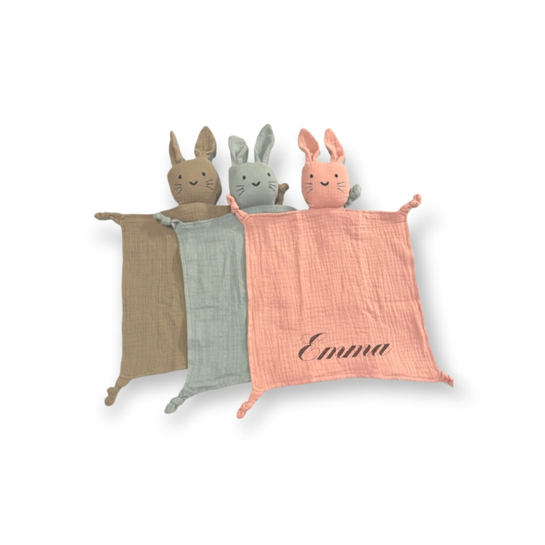 Custom Baby Lovey | Embroidered Cat Lovey | Muslin Baby Lovey With Name ...