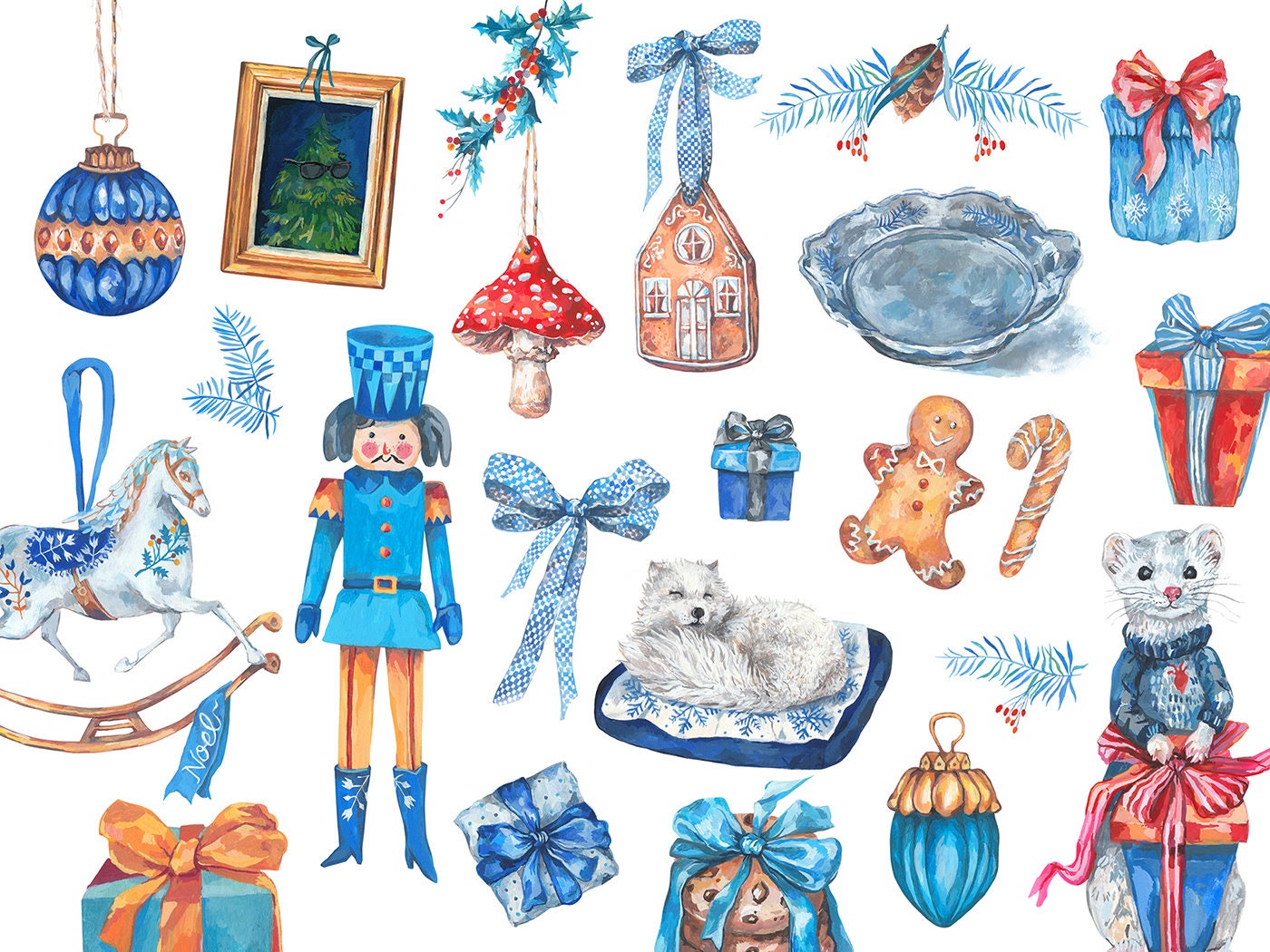 Christmas Clip Art Blue Christmas Ornaments PNG Illustration Holyday ...