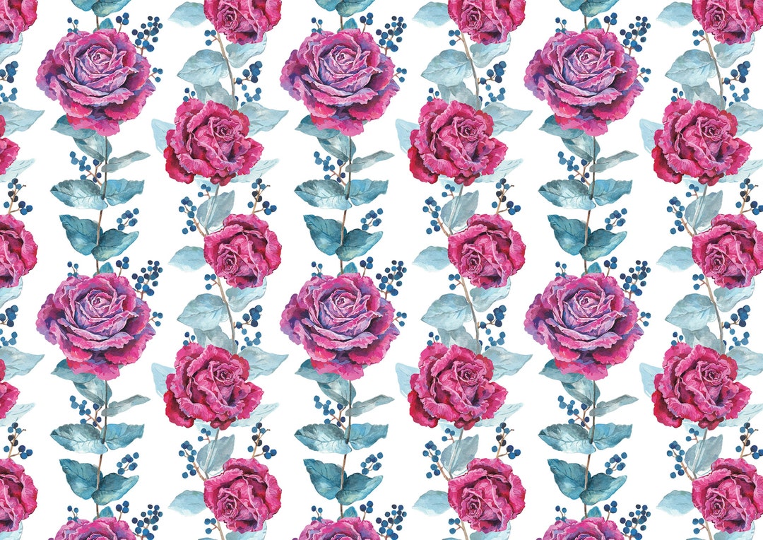 Floral Seamless File Roses Seamless Pattern Summer Floral - Etsy