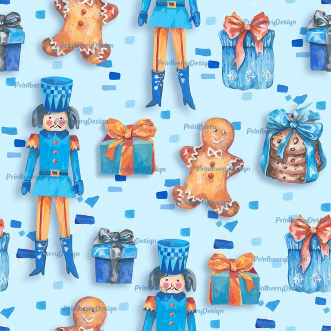Blue Christmas Seamless Pattern Pattern for Christmas Art - Etsy