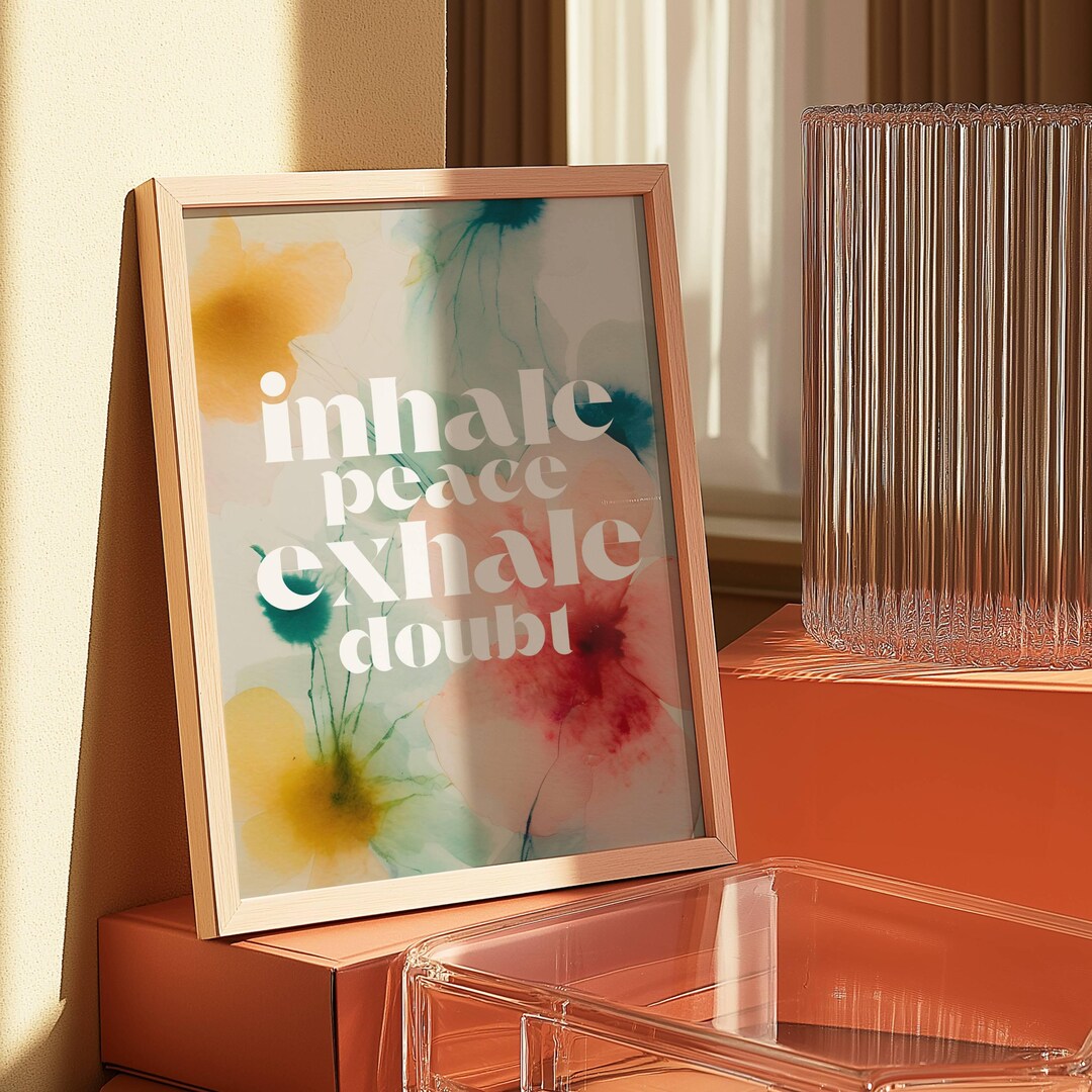 Positive Affirmation Art, Calming Wall Art Print, Mindful Affirmation ...