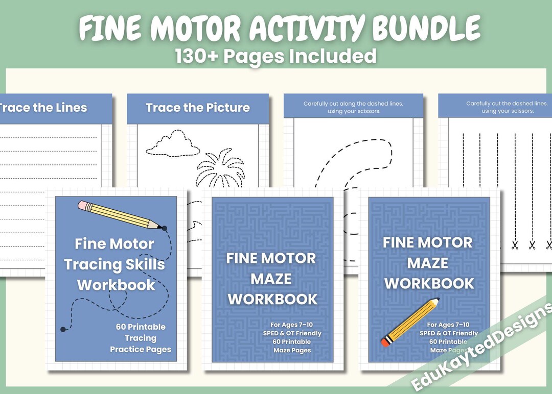 Fine Motor Skills MEGA Bundle | Cutting, Tracing Maze Workbooks | SPED ...