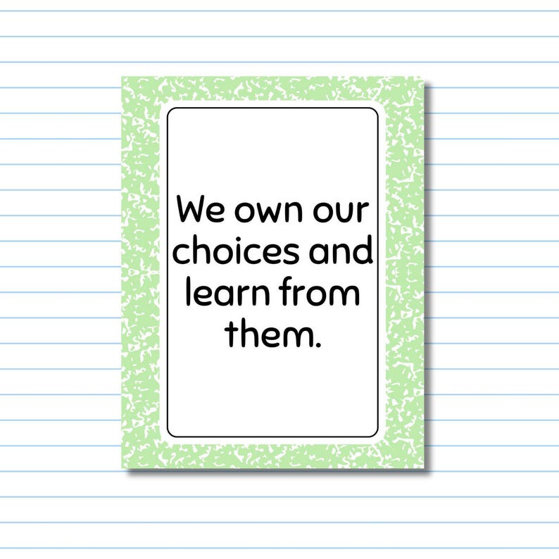 Growth and Self-reflection Classroom Posters | Black & White + Rainbow ...