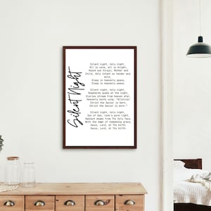 A Christmas Carol Printable, Silent Night, Christmas Carol Lyrics ...