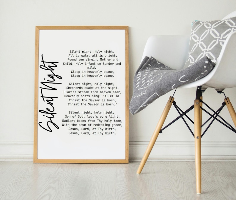 A Christmas Carol Printable, Silent Night, Christmas Carol Lyrics ...