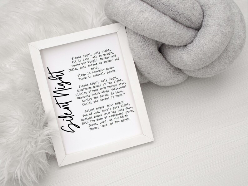 A Christmas Carol Printable, Silent Night, Christmas Carol Lyrics ...