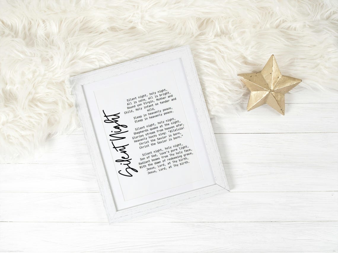 A Christmas Carol Printable, Silent Night, Christmas Carol Lyrics ...