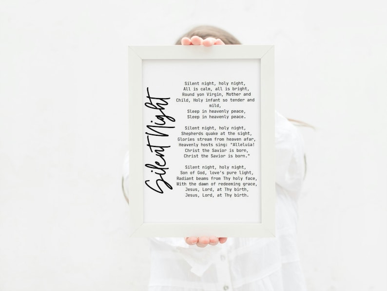 A Christmas Carol Printable, Silent Night, Christmas Carol Lyrics ...