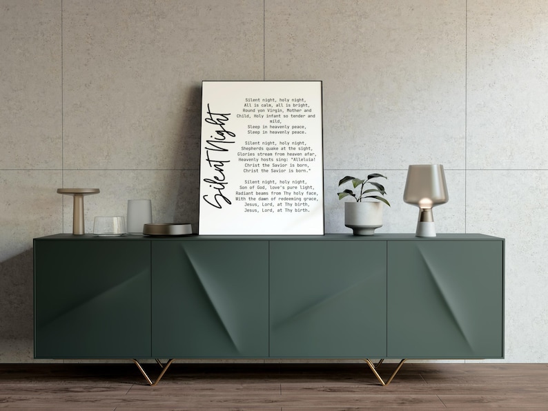 A Christmas Carol Printable, Silent Night, Christmas Carol Lyrics ...