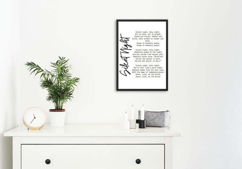 A Christmas Carol Printable, Silent Night, Christmas Carol Lyrics ...