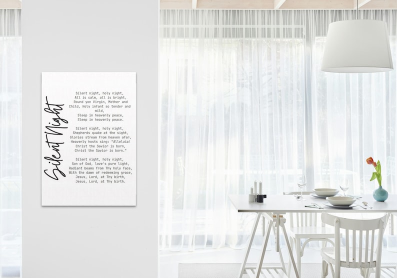 A Christmas Carol Printable, Silent Night, Christmas Carol Lyrics ...