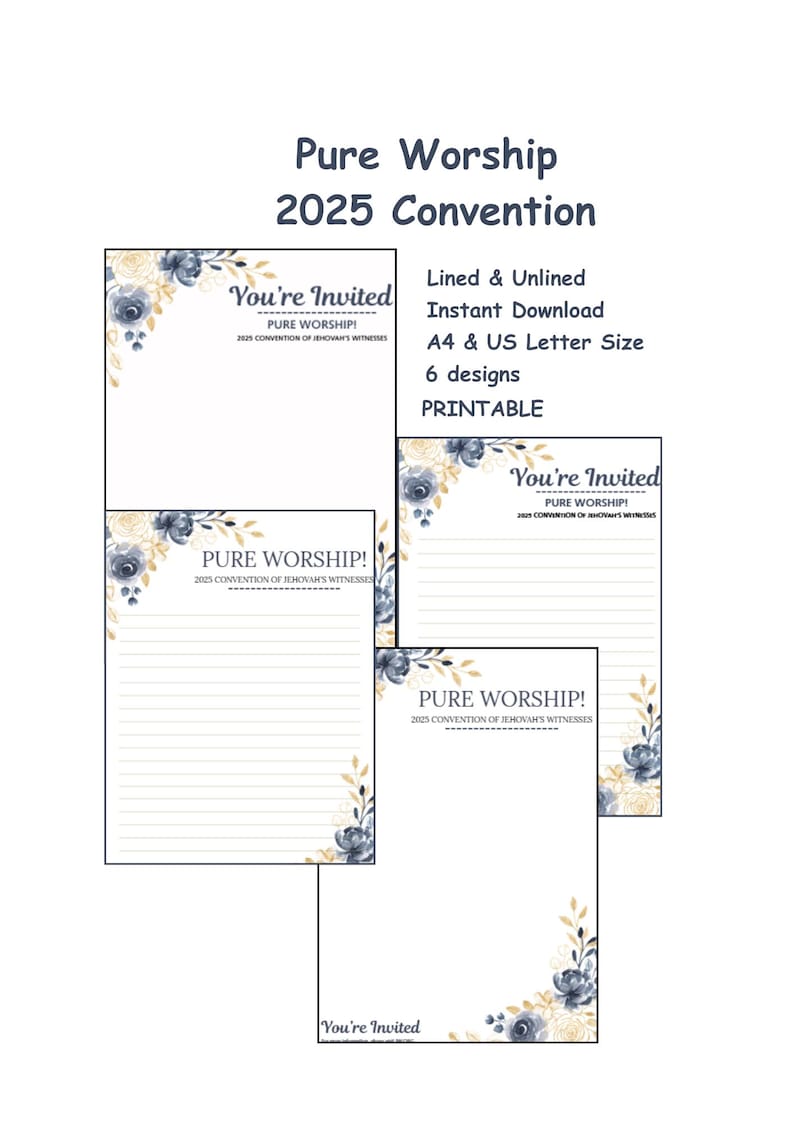 Pure Worship Convention Invitation, JW Letter Writing Jehovah's ...