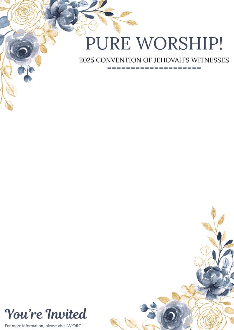 Pure Worship Convention Invitation, JW Letter Writing Jehovah's ...