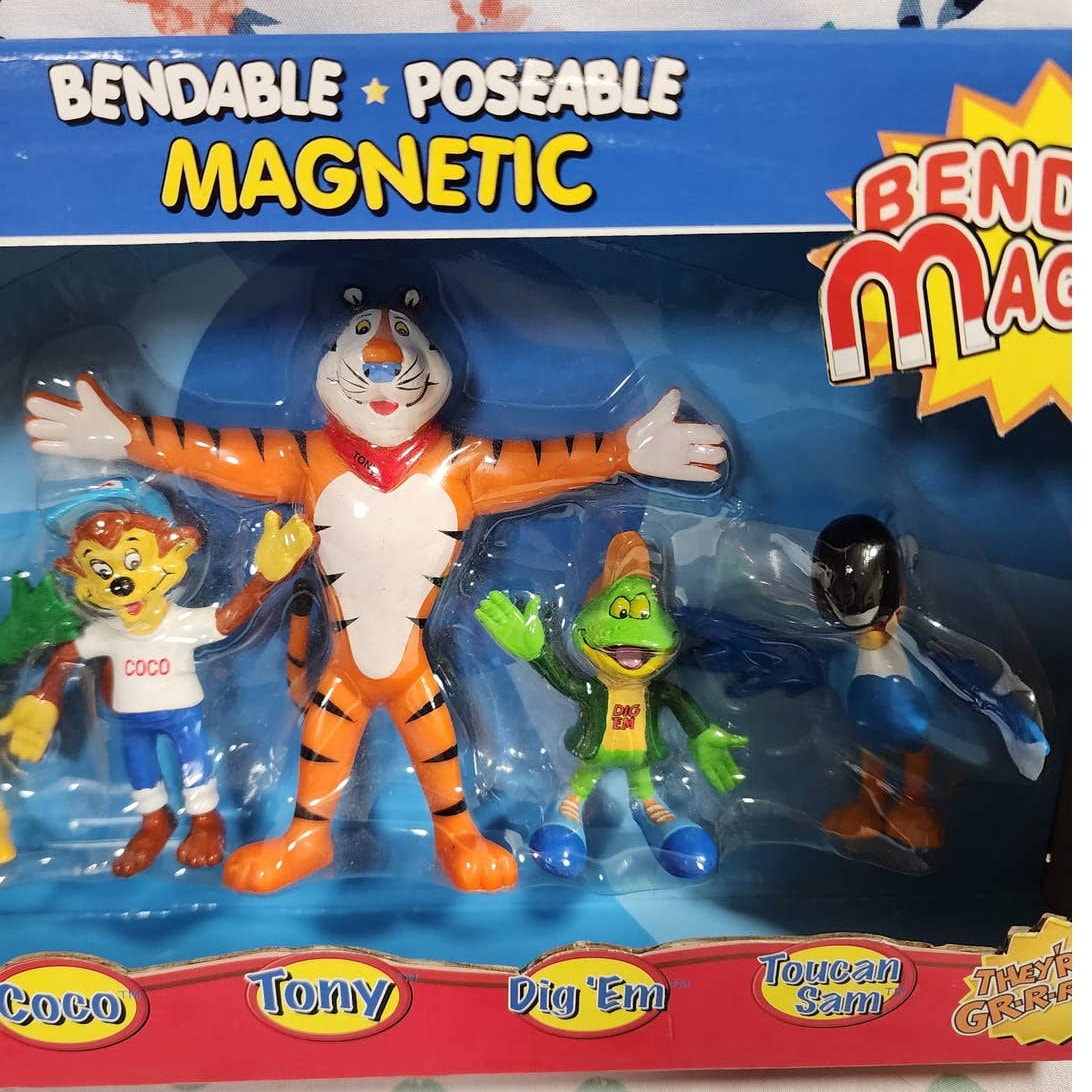 NIB Vintage Kellogg's Team Tony the Tiger & Friends Bendable Magnet ...