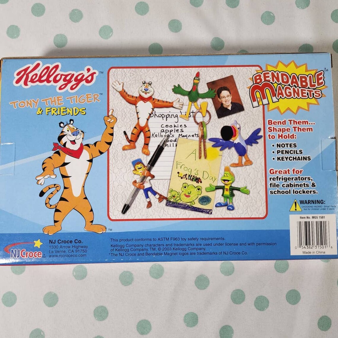 NIB Vintage Kellogg's Team Tony the Tiger & Friends Bendable Magnet ...