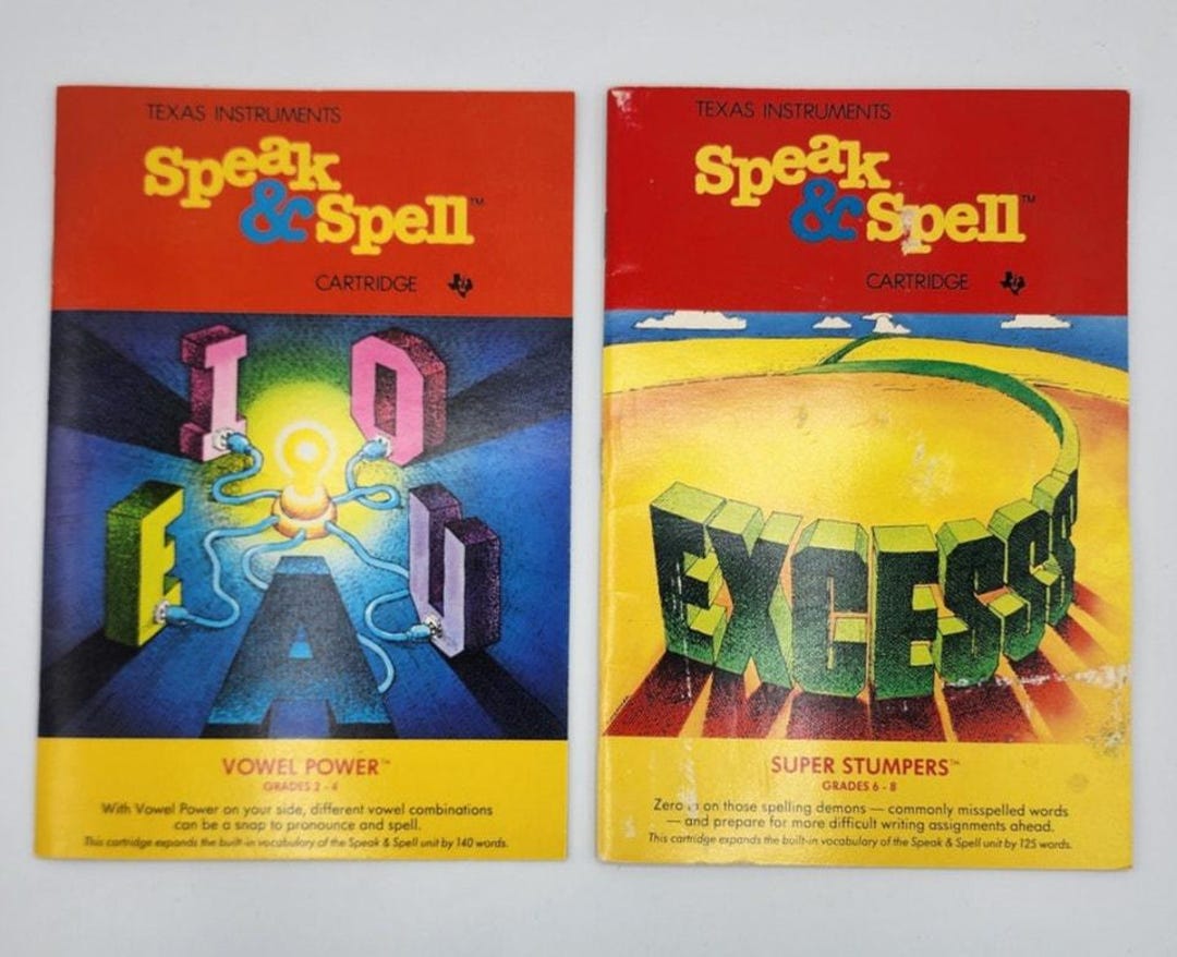Vintage 1980 Texas Instruments Speak Spell Books, Vowel Power + Super ...