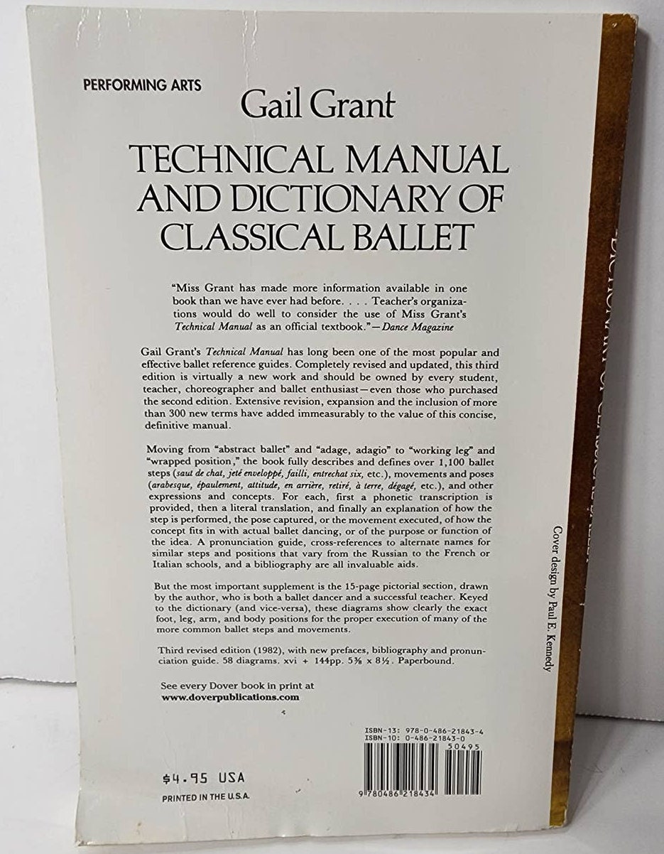 Vintage 1982 Technical Manual & Dictionary of Classical Ballet, 3rd ...