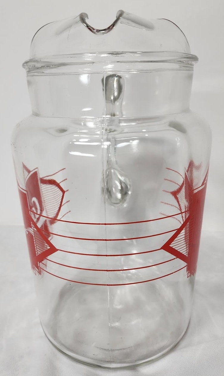 Vintage 1970s Heavy Glass Coca-cola 2 QT Ice Lip Pitcher Red Diamond ...