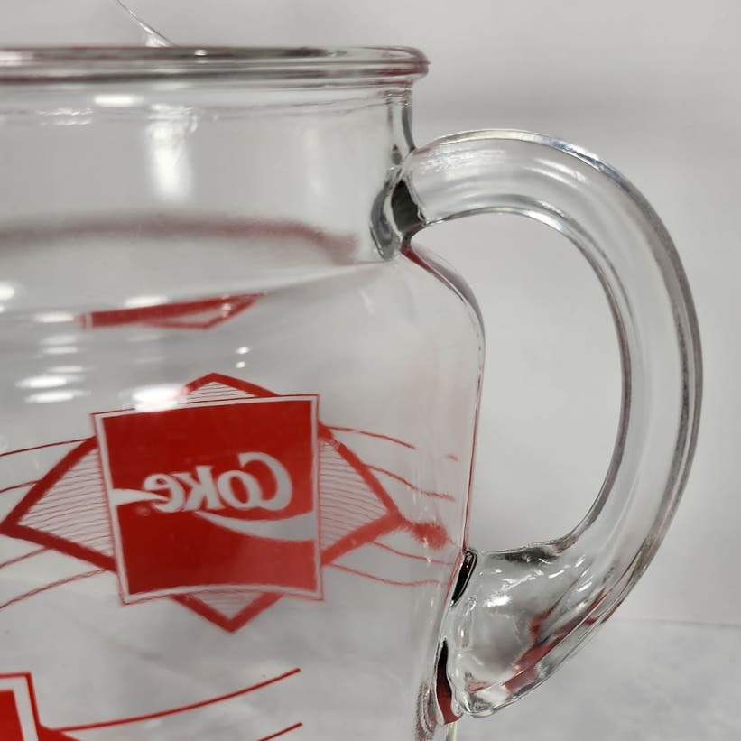 Vintage 1970s Heavy Glass Coca-cola 2 QT Ice Lip Pitcher Red Diamond ...