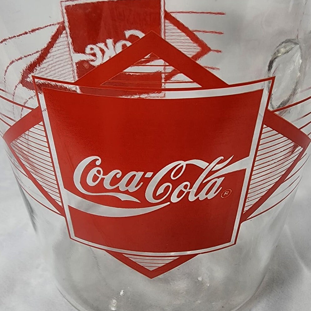 Vintage 1970s Heavy Glass Coca-cola 2 QT Ice Lip Pitcher Red Diamond ...