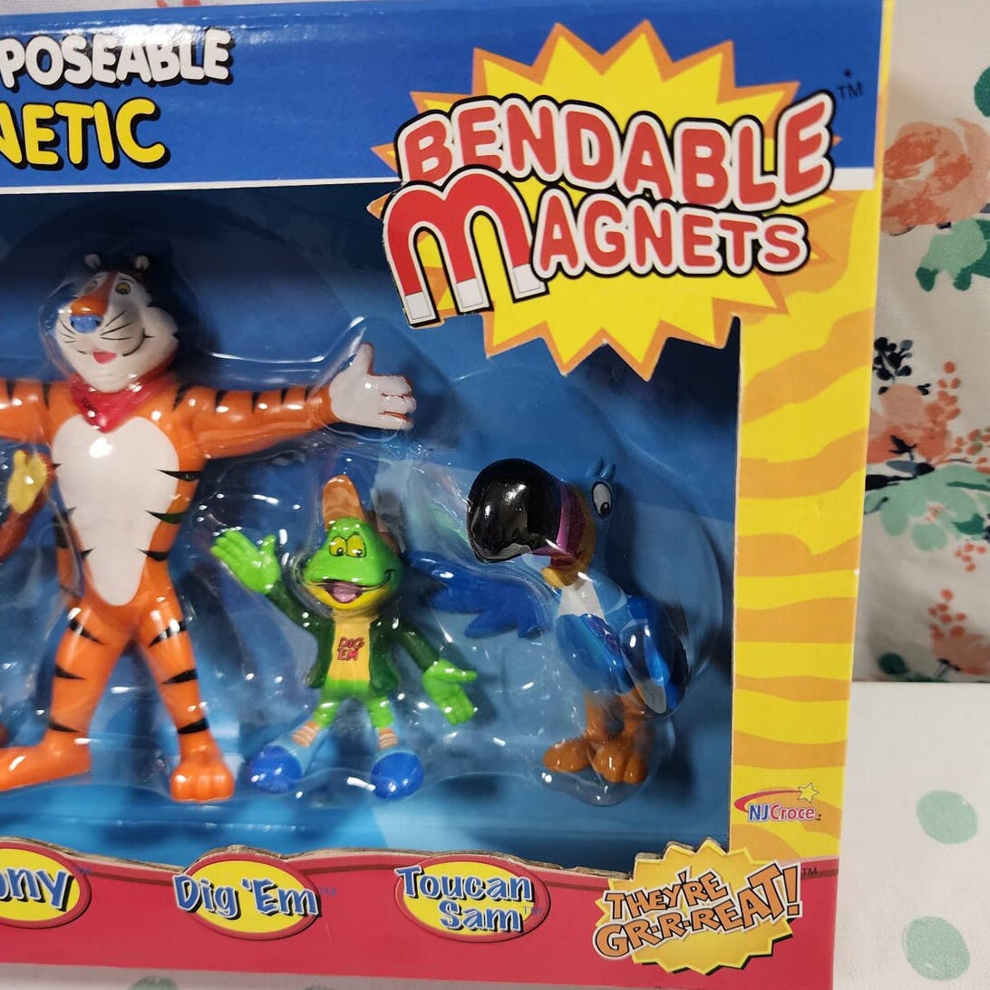 NIB Vintage Kellogg's Team Tony the Tiger & Friends Bendable Magnet ...