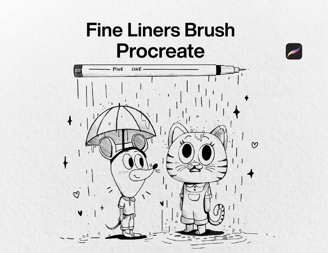 10 Fine Liner Brushes Procreate | Brush Liner Pen Ink Tattoo Sketch ...
