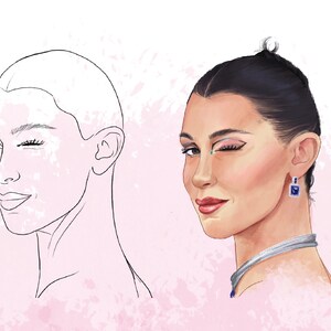 10 Woman Face Stamps Procreate | Procreate Portrait Guide Stamps | Head ...