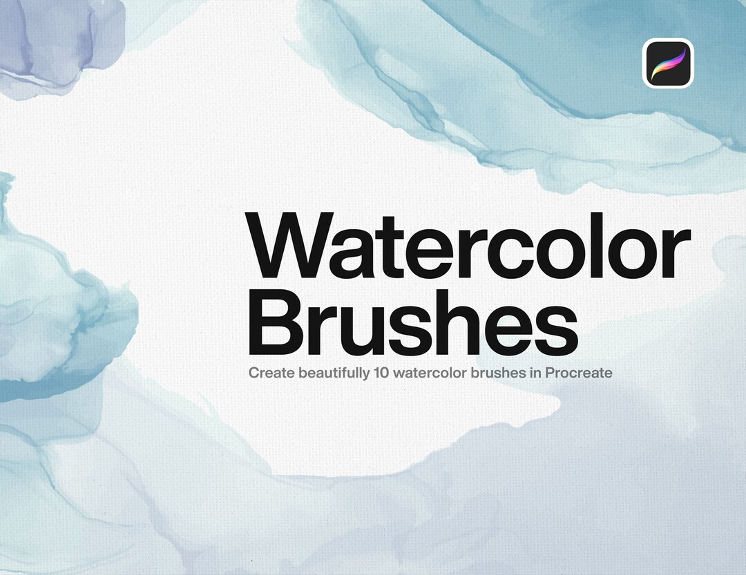 10 Watercolor Brushes Procreate | Wet Brushes, Watercolor Brush, Aqua ...