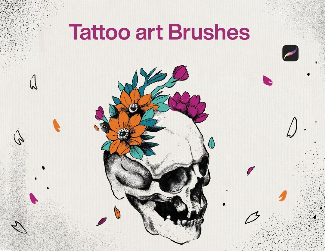 10 Tattoo Art Brushes Procreate | Ink Sketch Linework Fine Liner ...