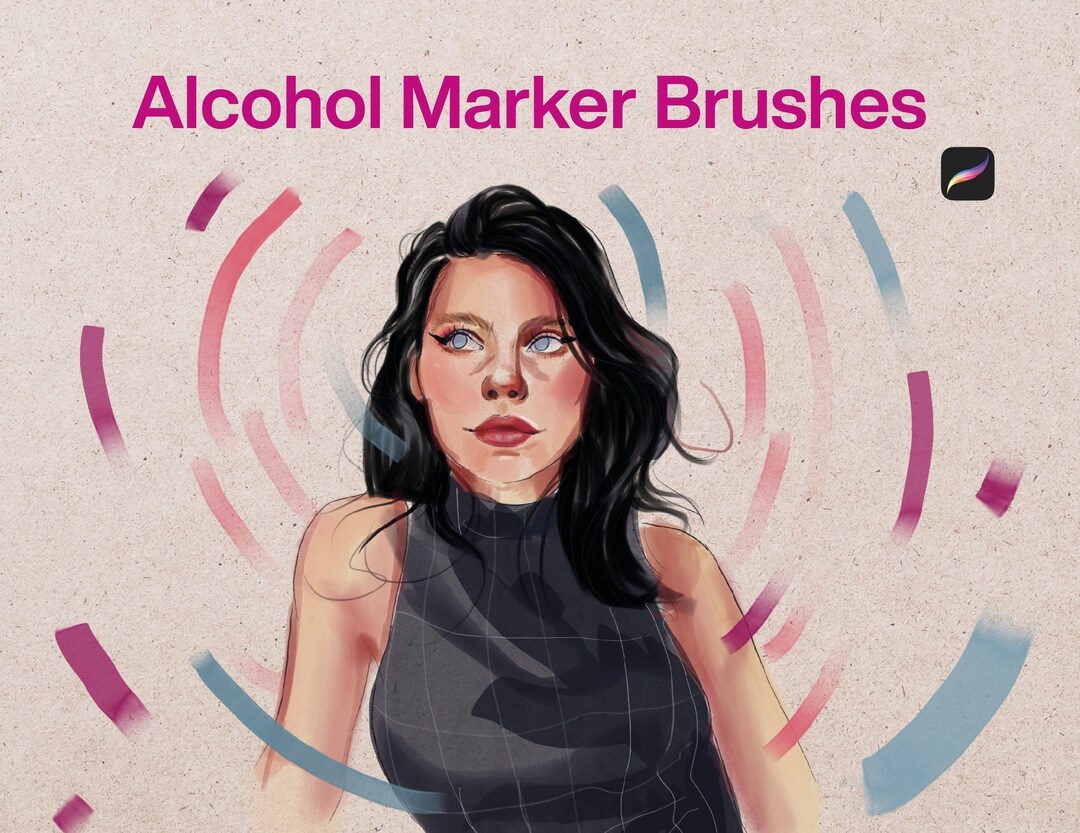 10 Alcohol Marker Brushes Procreate | Marker Procreate Brush, Brush ...