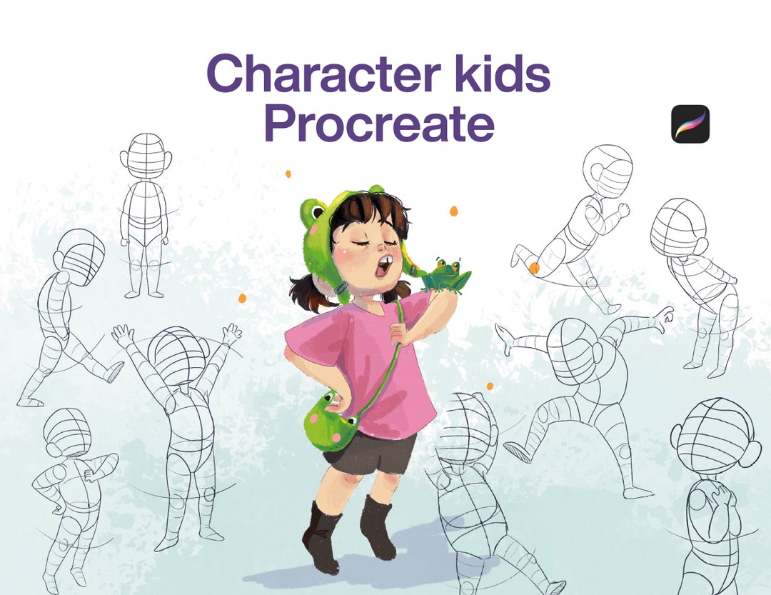 10 Character Kids Stamps Procreate | Brush Guide Brushes Kid Beginner ...