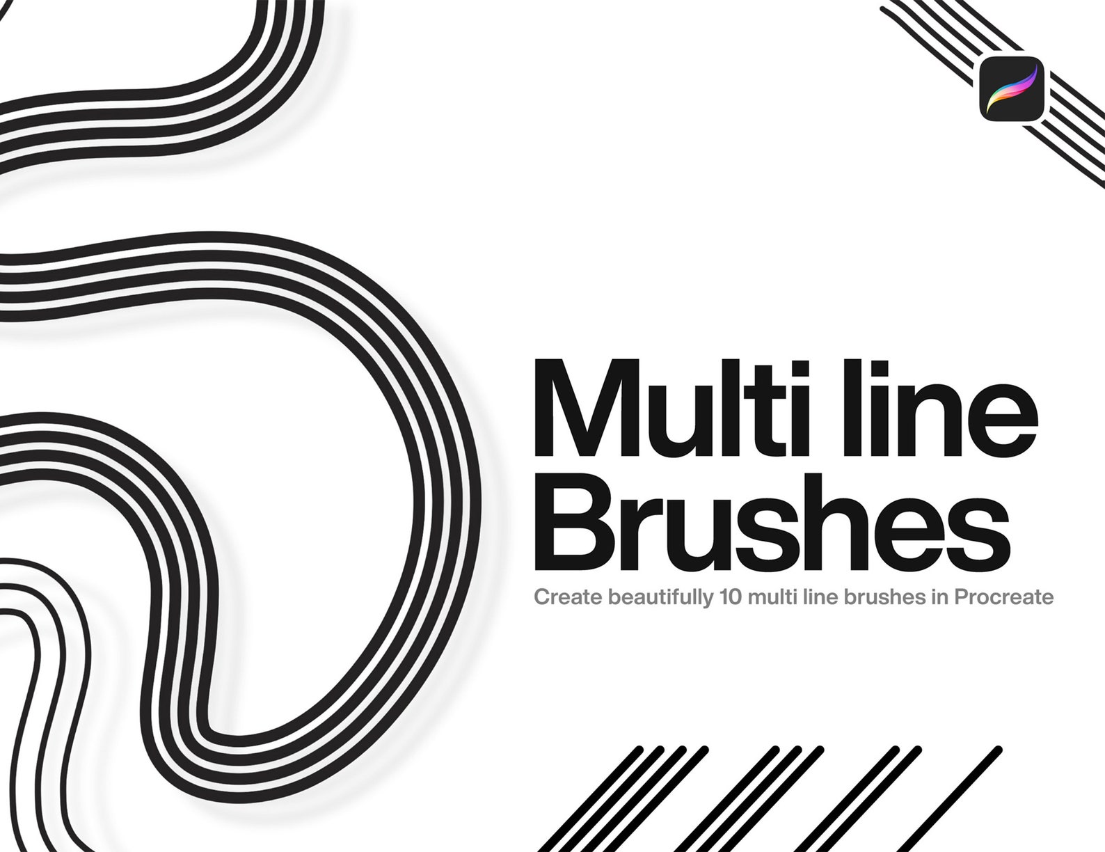 10 Multi Line Brushes Procreate Procreate Multi Line Brush - Etsy
