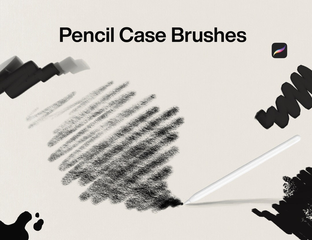 10 Pencil Case Brushes Procreate | Pen Charcoal Brushes, Sketch ...