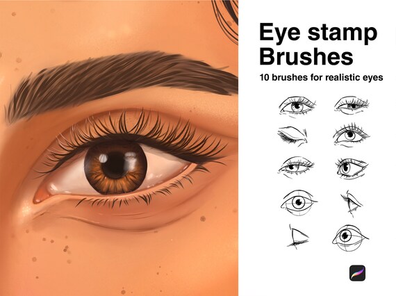 10 Eyes Stamp Procreate Procreate Eye Stamp Face Brushes - Etsy
